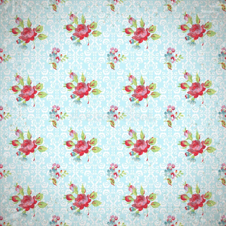 Seamless Pattern with Small Red Roses Stock Vector - Illustration of ...