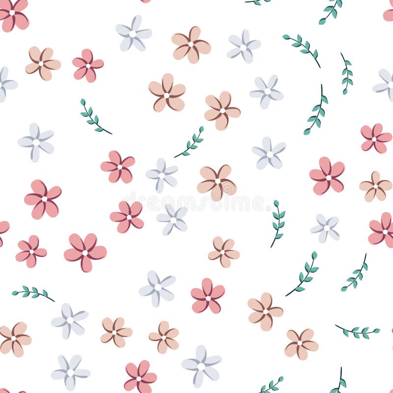 Cute Pattern in Small Simple Flowers. Seamless Background and Seamless ...