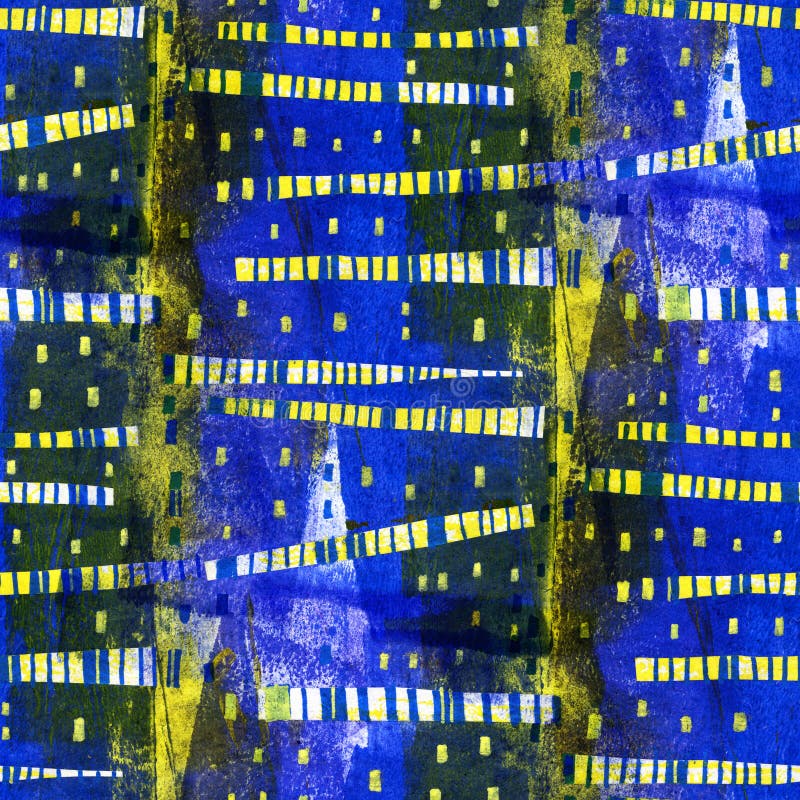 Seamless Pattern with a Small Town. Paper Application. Collage Art ...