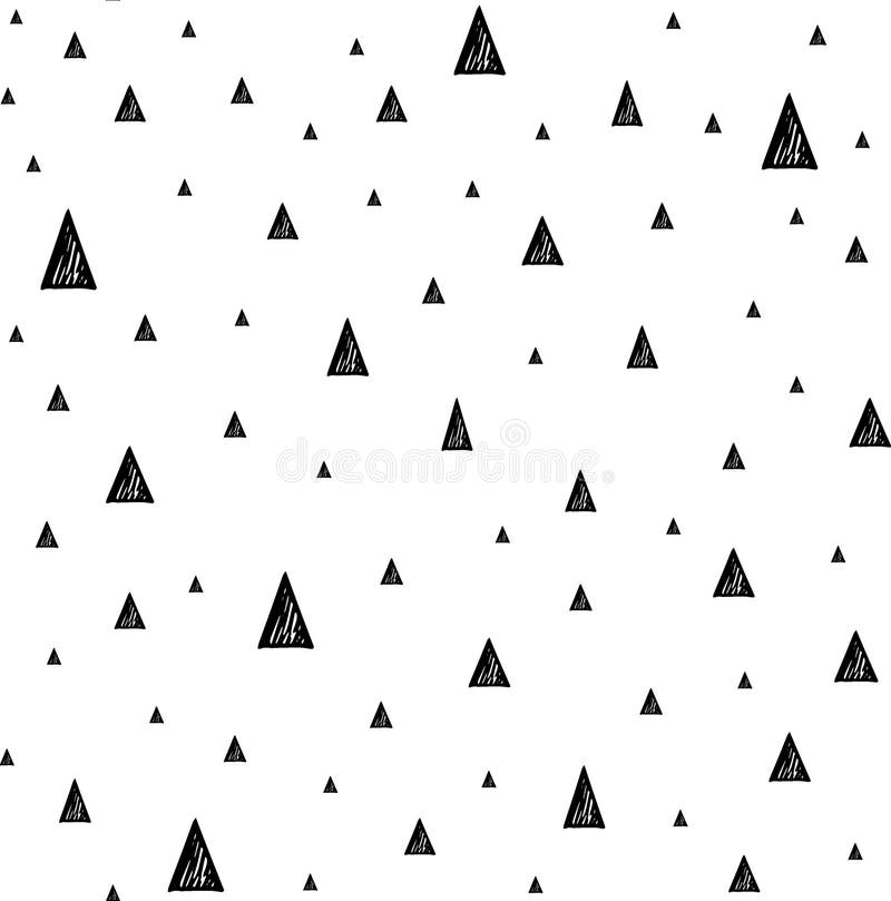 Seamless Pattern with Small Triangles. Hand Drawn Geometric Triangle ...