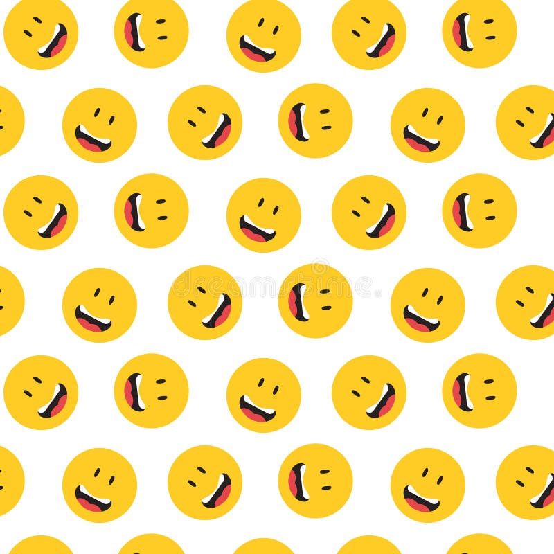 Seamless Pattern with Smileys. Vector Pattern with Emoji Stock ...