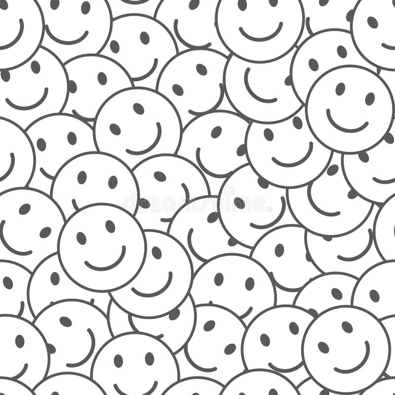 Seamless Pattern with Smileys. Vector Stock Illustration - Illustration ...
