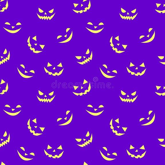 Seamless Pattern of Smiling Faces Ghosts in Flat Style, Isolated ...