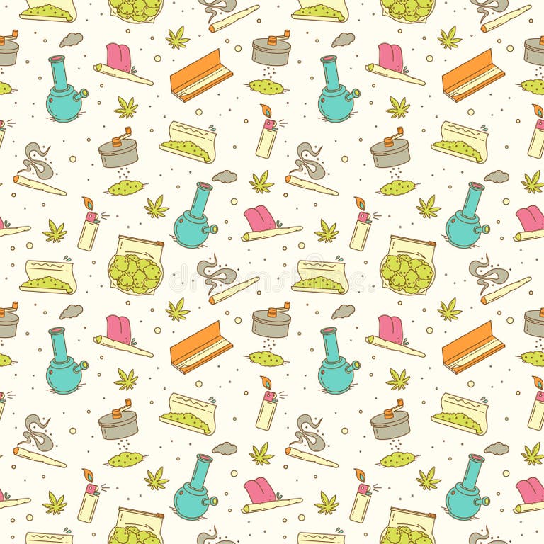 Seamless Pattern - Smoking Stuff Stock Illustration - Illustration of ...