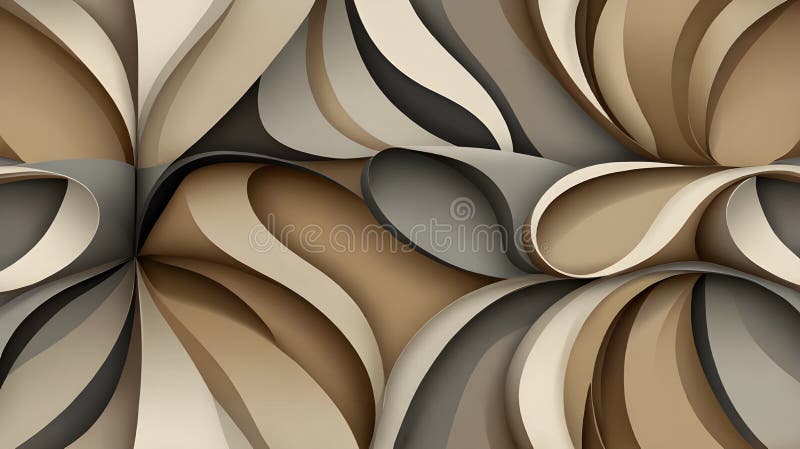 A Seamless Pattern of Smooth Curving Shapes in Neutral Colors Stock ...