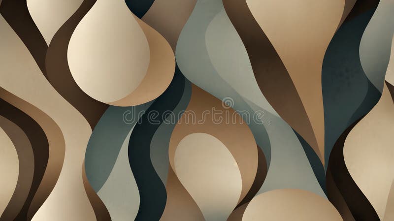 A Seamless Pattern of Smooth Curving Shapes in Neutral Colors Stock ...