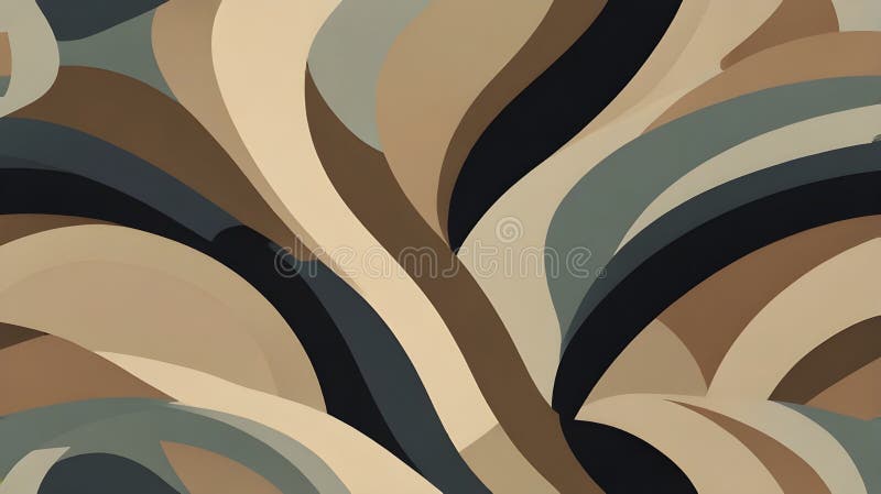 A Seamless Pattern of Smooth Curving Shapes in Neutral Colors Stock ...