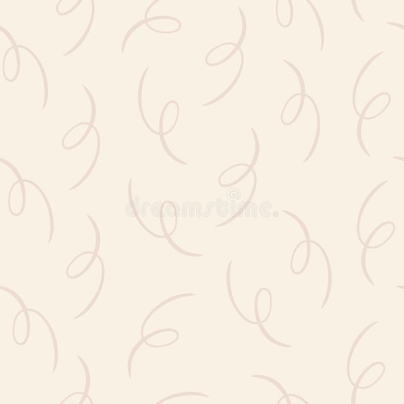 Seamless Pattern with Smooth Hand Drawn Ribbon Lines Simple Decorative ...