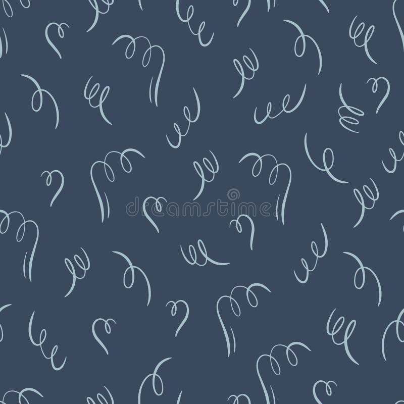 Seamless Pattern with Smooth Hand Drawn Ribbon Lines Simple Decorative ...