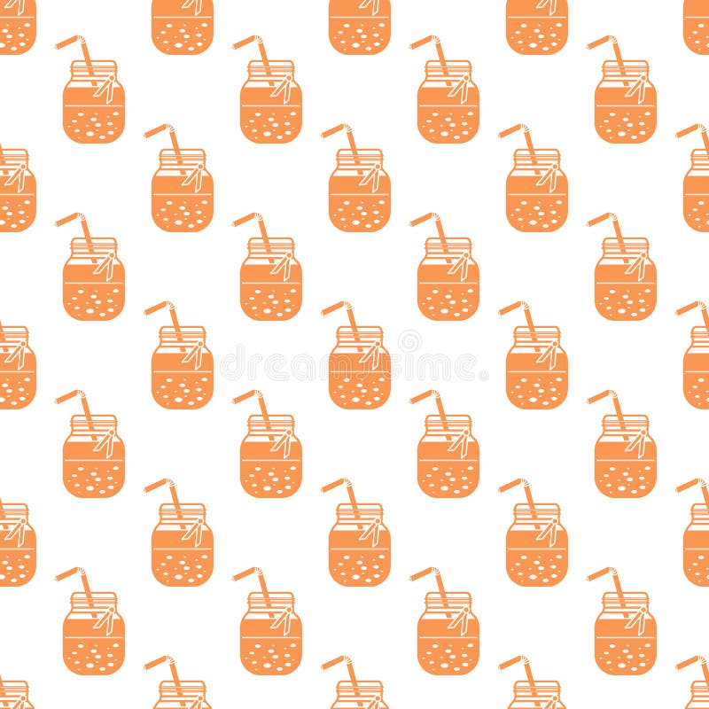 Seamless Pattern with Smoothie in Jars and Tubes. Healthy Eating Habits ...