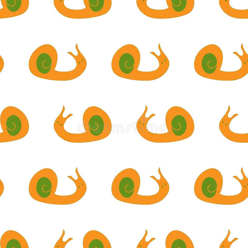 Seamless Pattern with Snails Stock Vector - Illustration of nursery ...