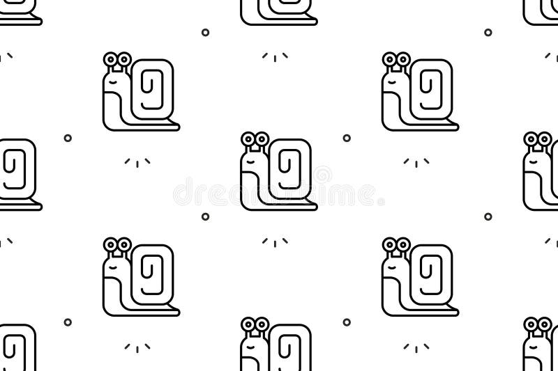 Seamless Pattern with Snails Stock Vector - Illustration of symbol ...