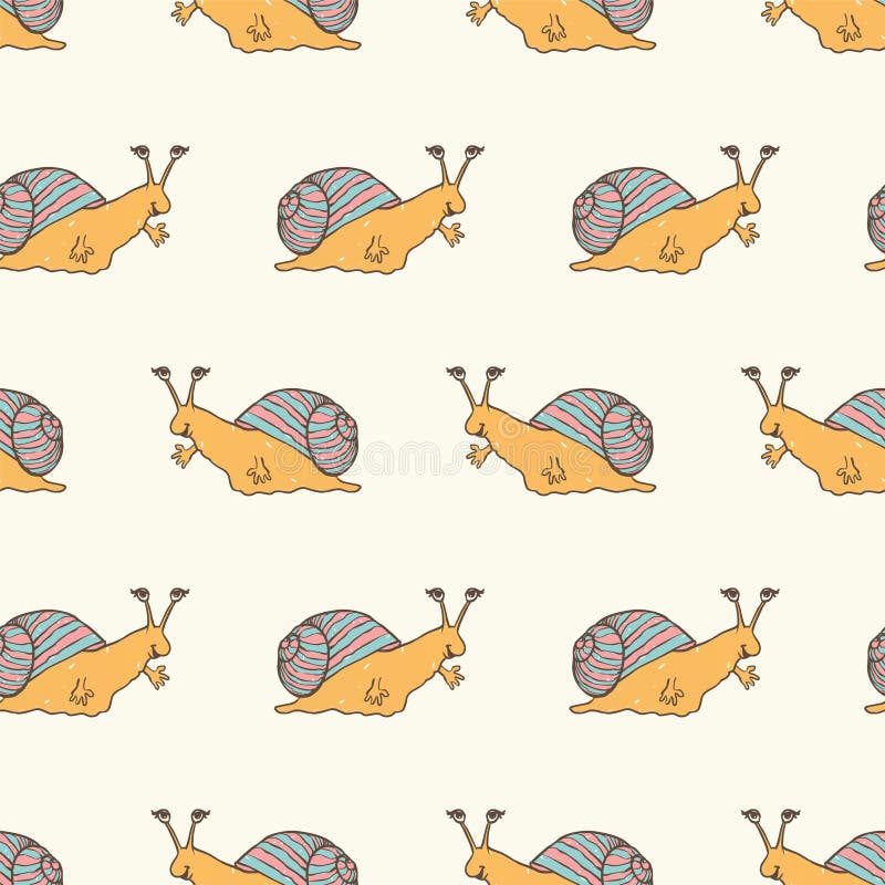 Seamless pattern - snails stock vector. Illustration of seamless - 78972847