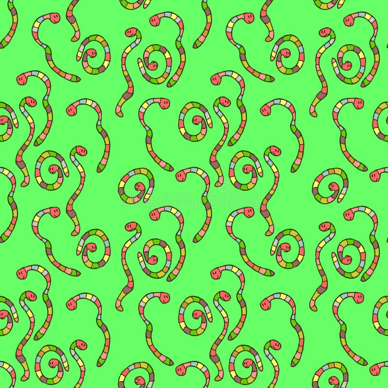 Seamless Pattern with Snakes Stock Vector - Illustration of drawing ...