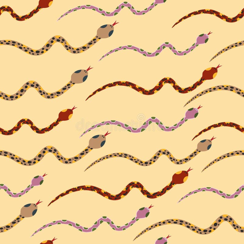 Seamless Pattern with Snakes. Repeating Design Element for Fabric ...