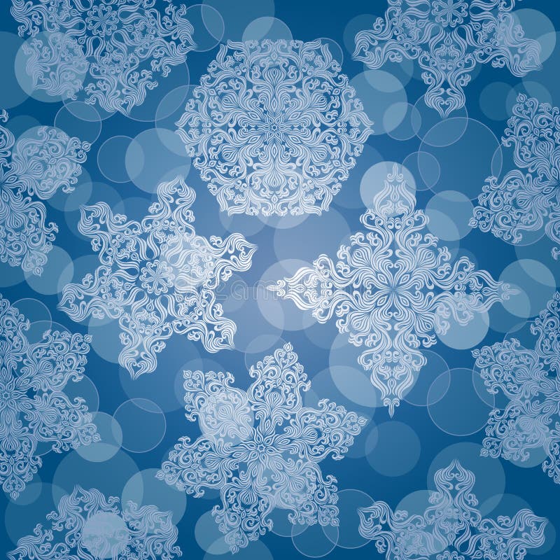 Seamless Pattern with Snowflakes Stock Vector - Illustration of ...