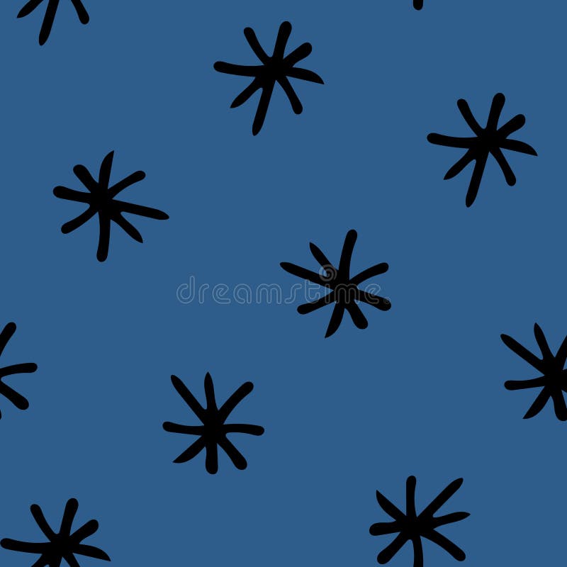 Seamless Pattern with Snowflakes on Blue Background. Stock Illustration ...