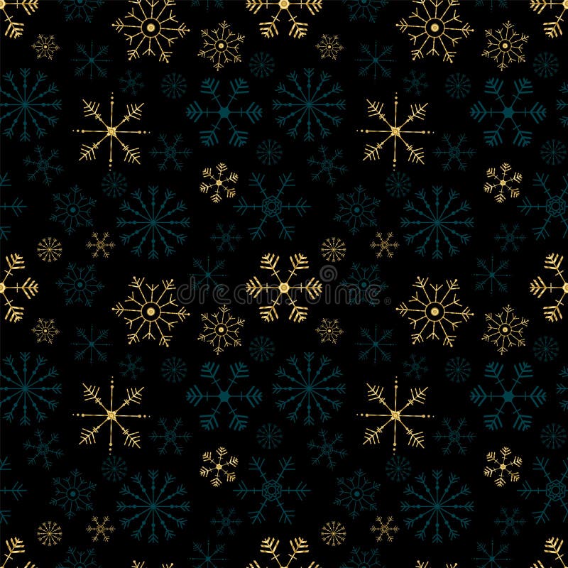 Seamless Pattern with Snowflakes. Christmas Print, Flat Vector ...
