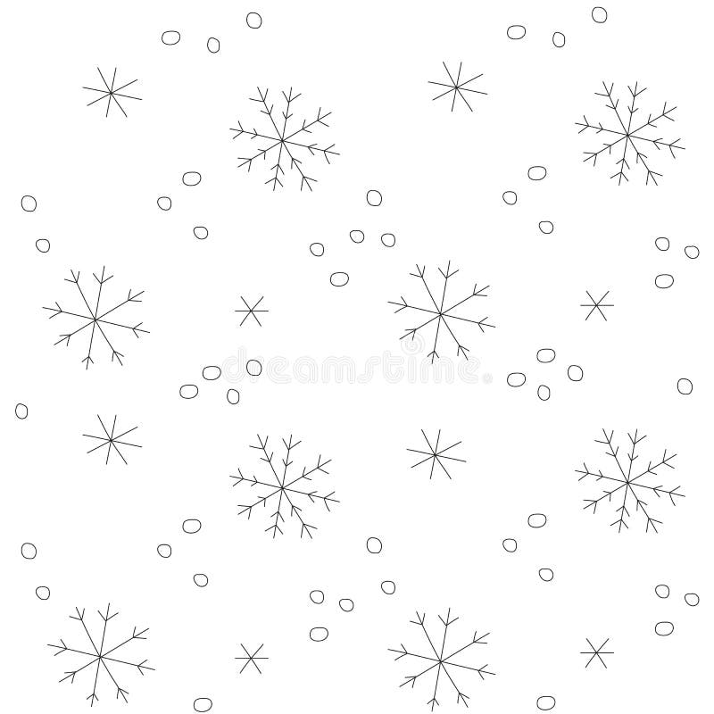 Seamless Pattern with Snowflakes in Different Shapes and Forms. Doodles ...