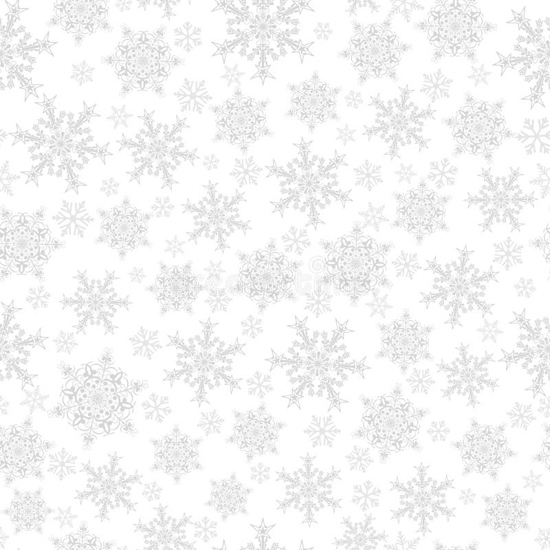 Seamless Pattern of Snowflakes, Gray on White Stock Vector ...