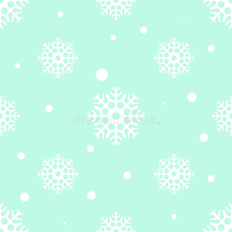 Seamless Pattern with Snowflakes on a Light Green Background ...
