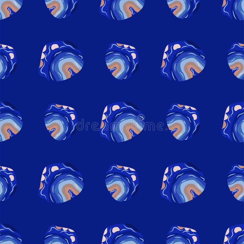 Seamless Pattern with Sodalite Gemstone Vector Blue Background Stock ...