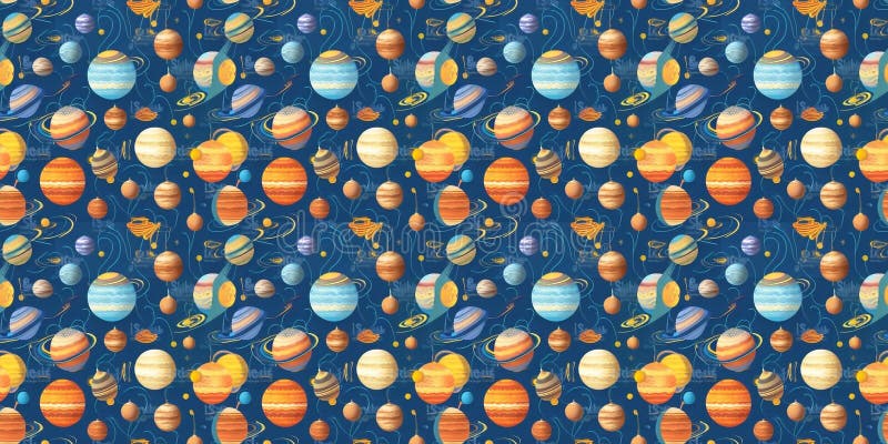 Seamless Pattern Solar System Planets Stock Photo - Image of nature ...