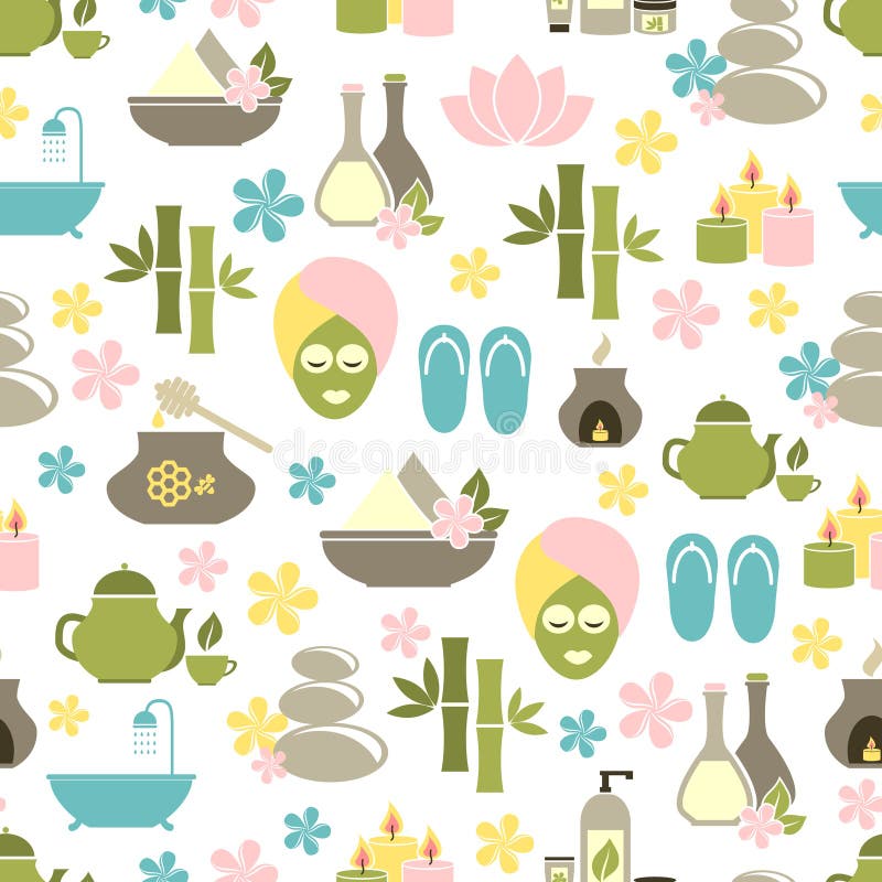 Seamless Pattern from Spa of Elements Stock Vector - Illustration of ...