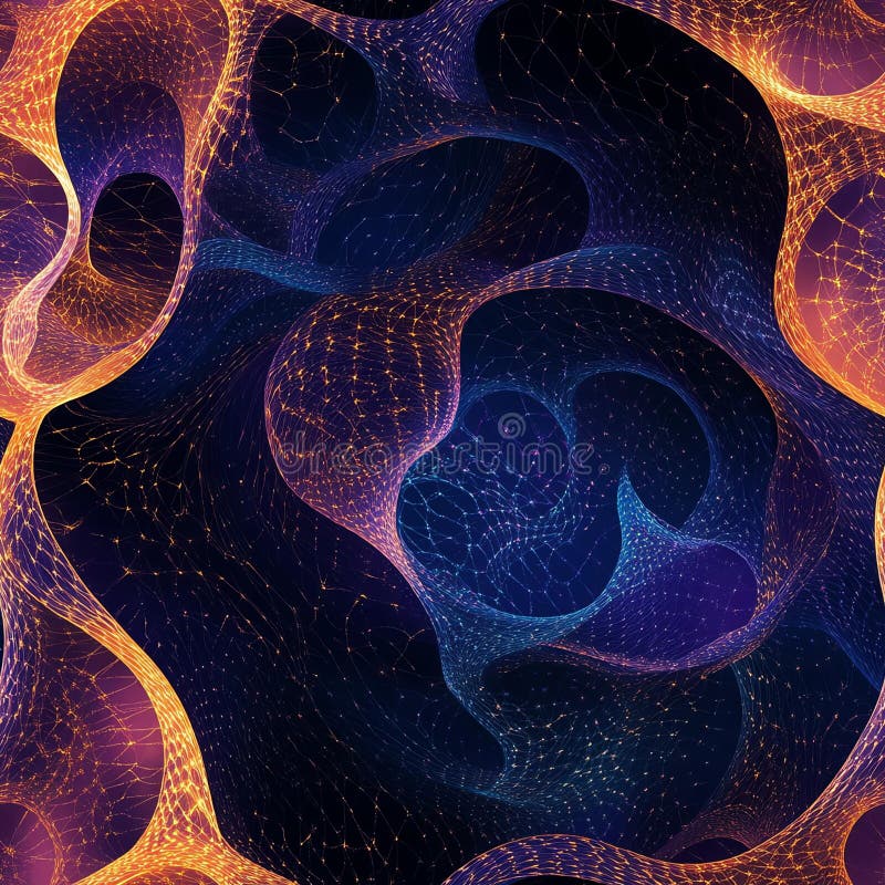 Seamless Pattern Space Age Cosmic Futuristic Pattern, Abstract Colorful ...