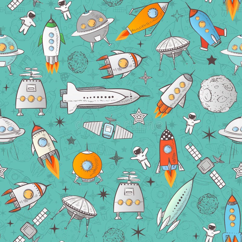 Space Rockets Set Illustration. Stock Illustration - Illustration of ...