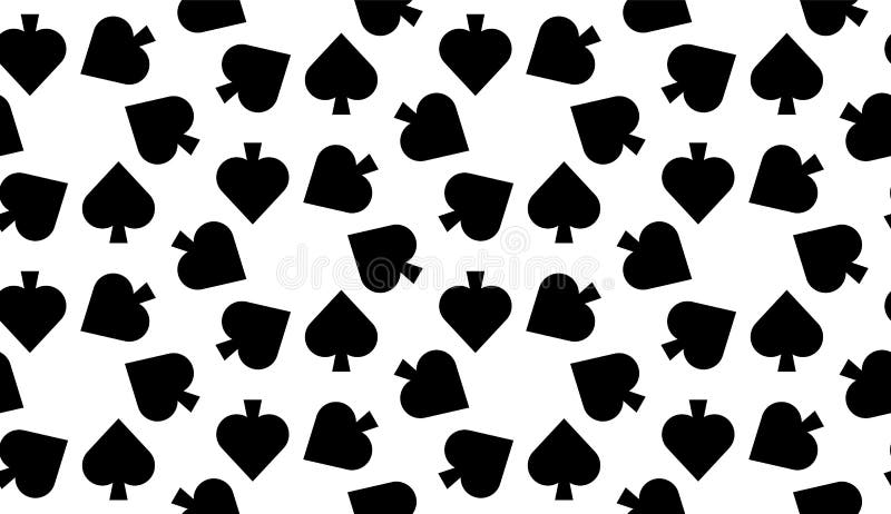 Seamless Pattern with Spades Card Suit. Endless Background. Vector ...