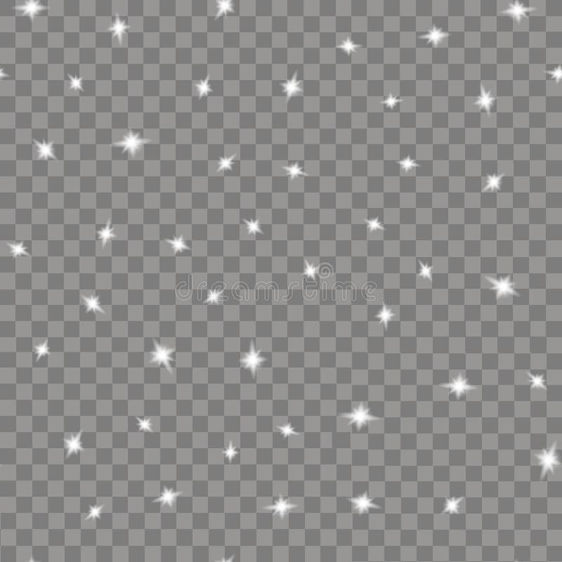 Seamless Pattern with Sparkle Lights on Transparent Background. Vector ...