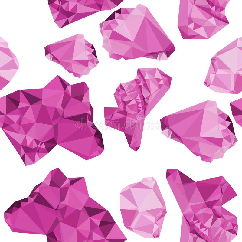 Seamless Pattern with Sparkling Purple Jewels. Stock Illustration ...