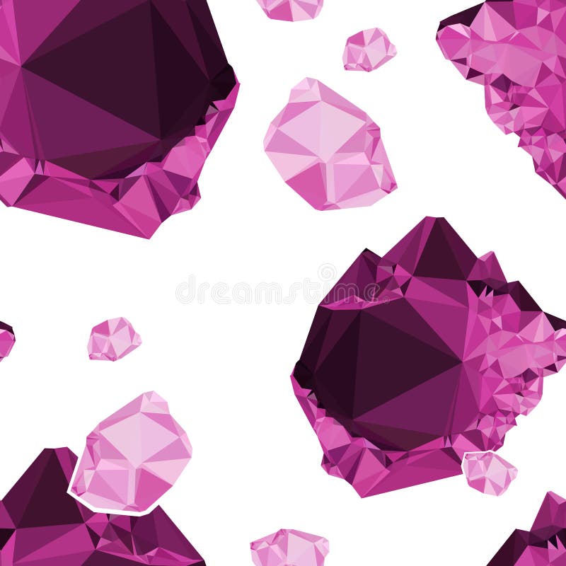 Seamless Pattern with Sparkling Purple Jewels. Stock Illustration ...