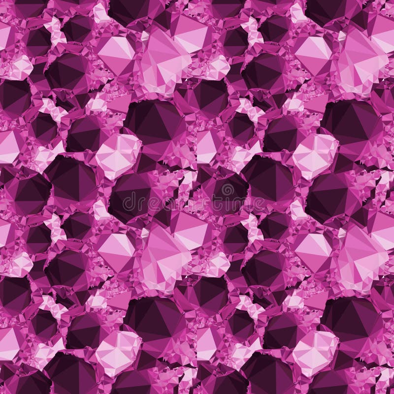 Seamless Pattern with Sparkling Purple Jewels. Stock Illustration ...