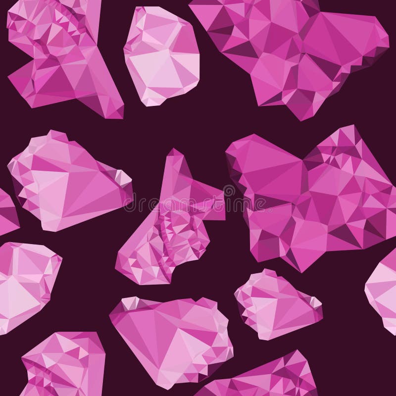 Seamless Pattern with Sparkling Purple Jewels. Stock Illustration ...