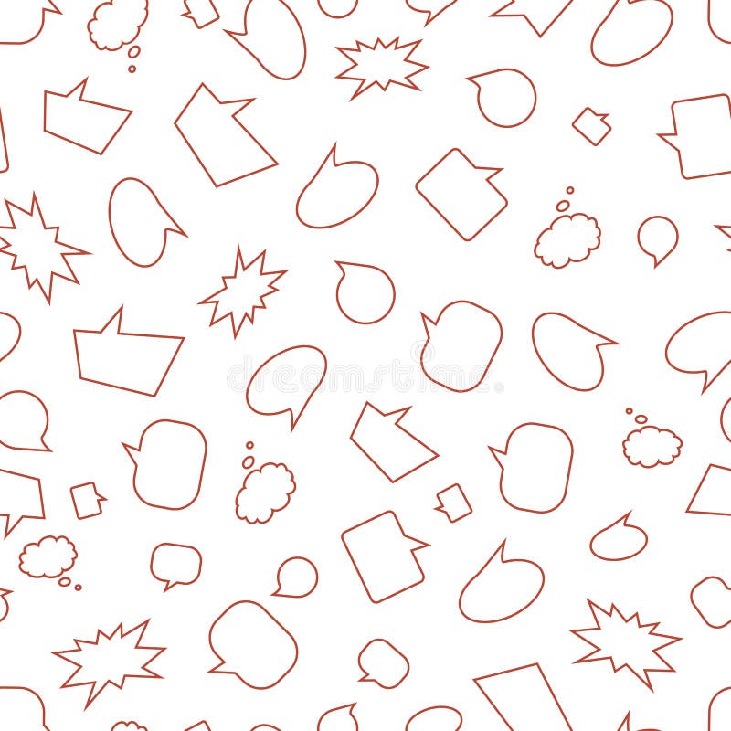 Seamless Pattern Speech Bubbles Stock Vector - Illustration of drawing ...
