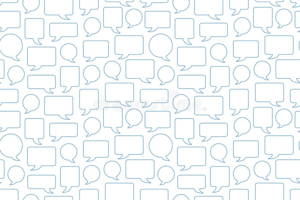 Seamless Pattern with Speech Bubbles, Chat Windows Stock Vector - Illustration of outline, blank ...