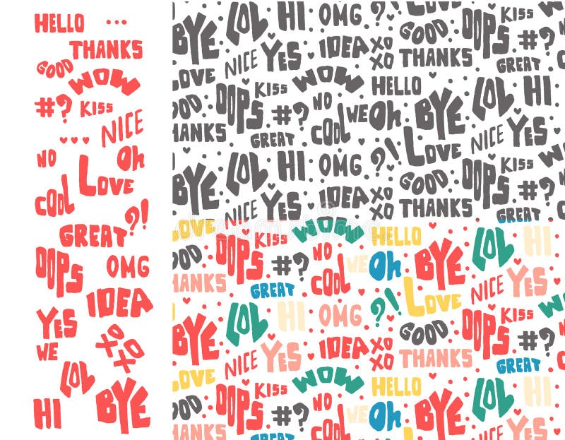 Seamless Pattern with Speech Bubbles with the Word Hello in Different ...