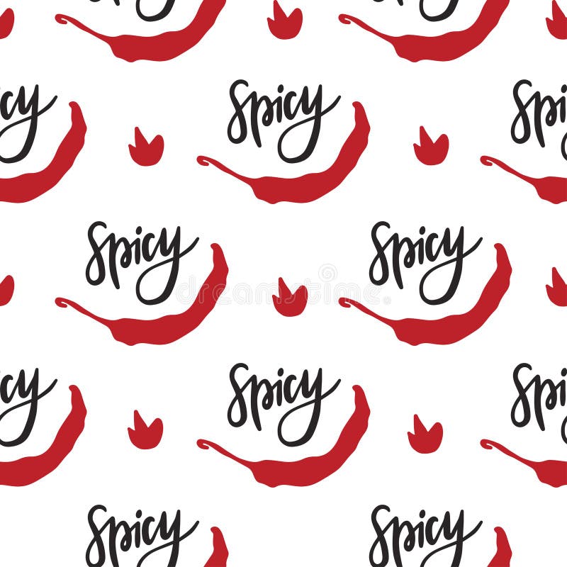 Seamless Pattern with Spicy Chili Pepper Stock Illustration ...