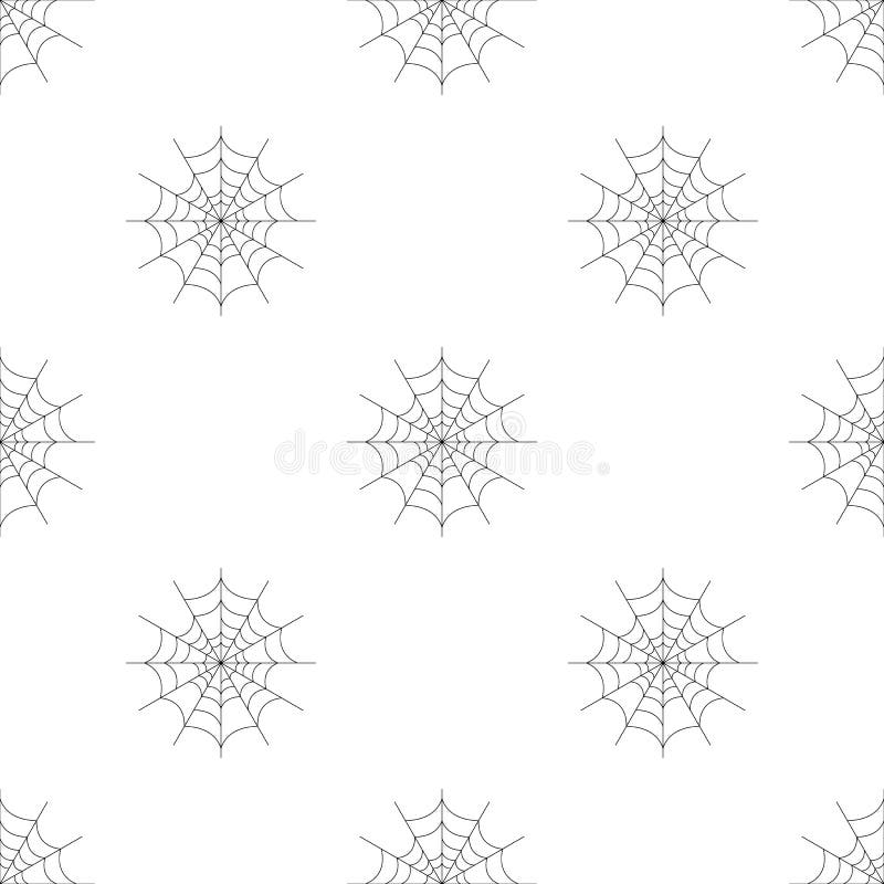 Seamless Pattern with Spider Web on White Background. Halloween ...