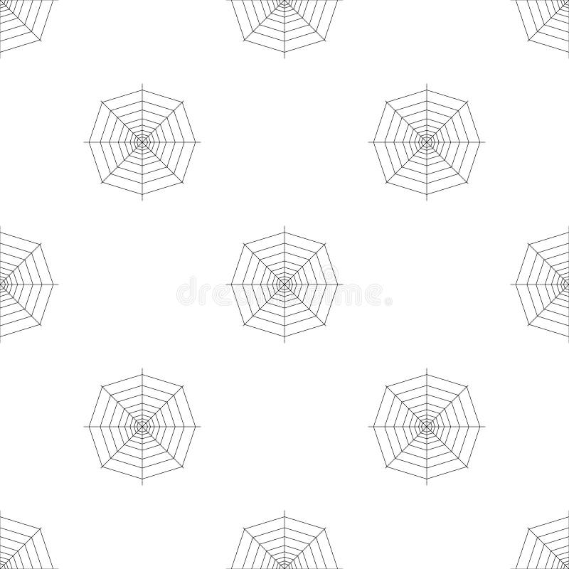 Seamless Pattern with Spider Web on White Background. Halloween ...