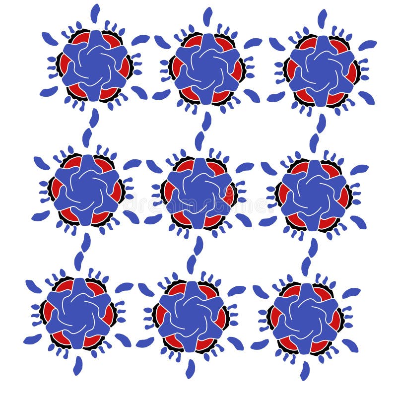 Seamless Pattern with Spinning Blue on White Background Stock ...