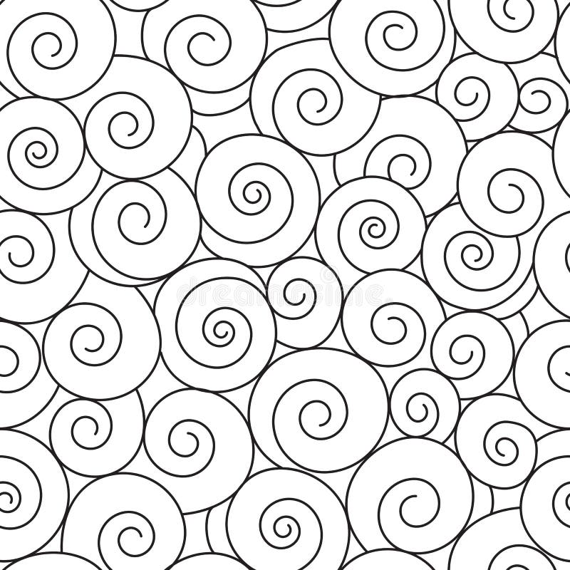 Seamless Pattern with Spiral Curls Stock Vector - Illustration of ...