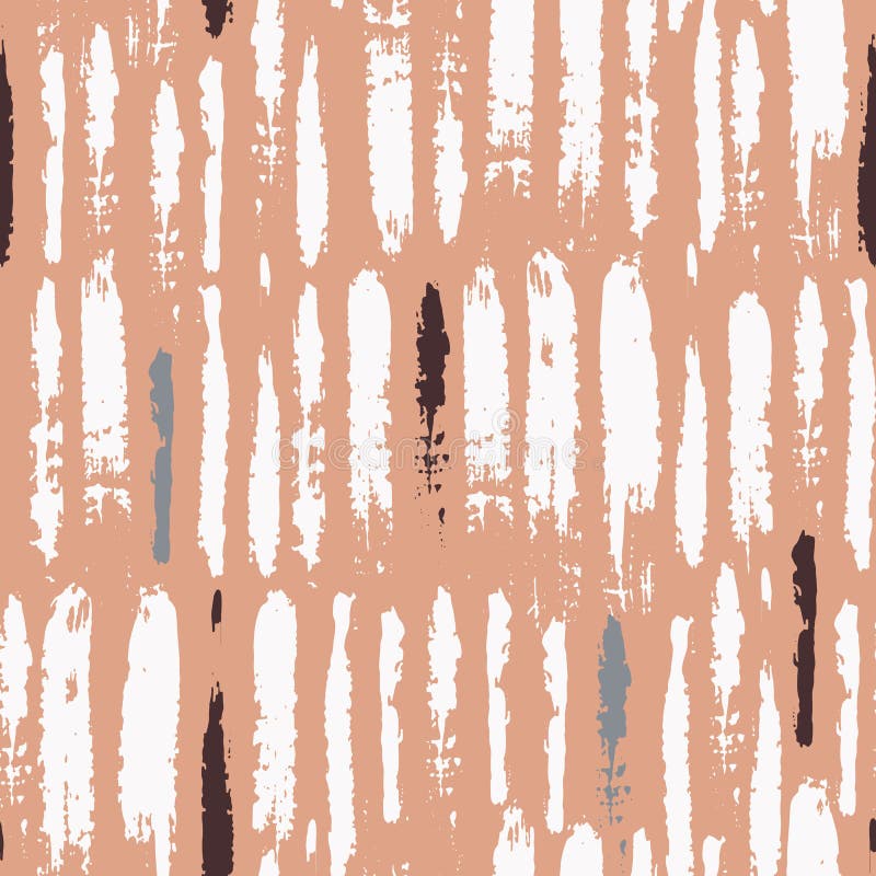 Seamless Pattern with Spots, Stripes, Circles, Strokes Painted with Ink ...