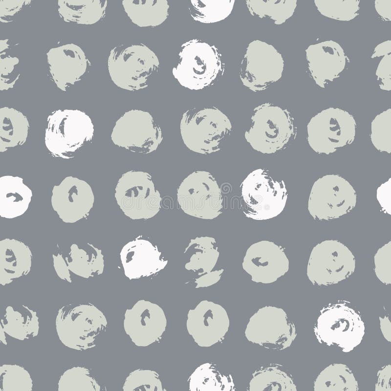 Seamless Pattern with Spots, Stripes, Circles, Strokes Painted with Ink ...