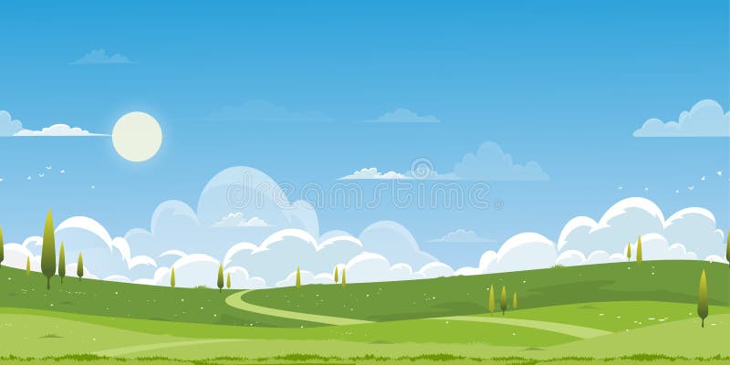 Endless Cartoon Forest Landscape Background Stock Illustration ...