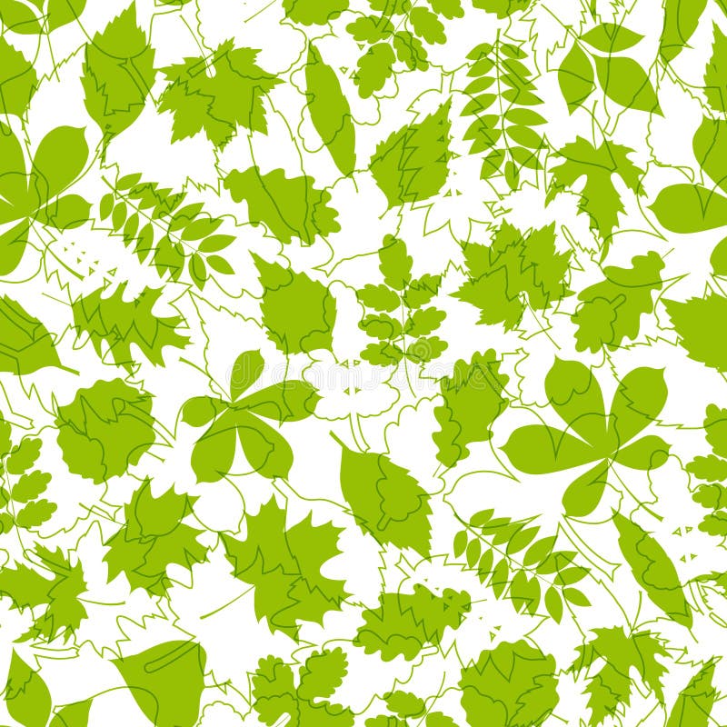Seamless Pattern From Spring Leaves. Stock Vector - Illustration of ...