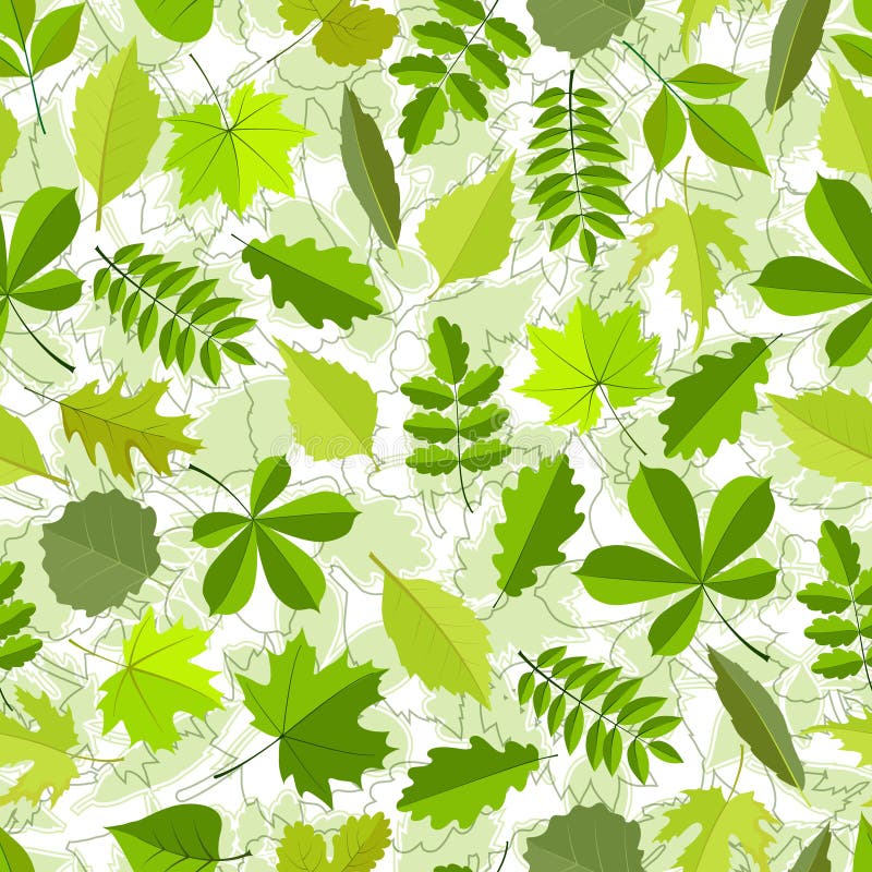 Seamless Pattern from Spring Leaves. Stock Vector - Illustration of ...