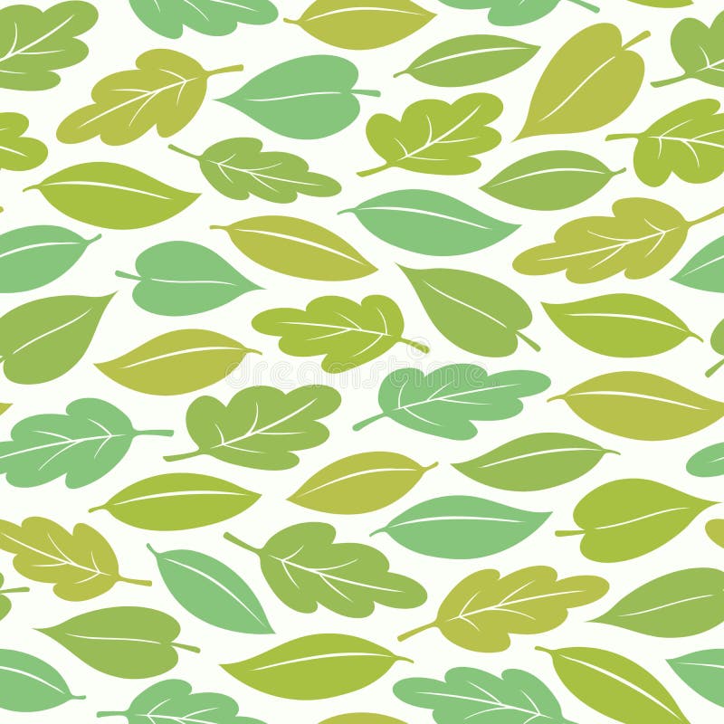 Seamless Pattern of Spring or Summer Leaves Stock Vector - Illustration ...